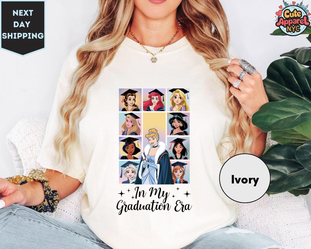 Comfort Colors Shirt, in My Graduation Era Disney Princess Shirt ...