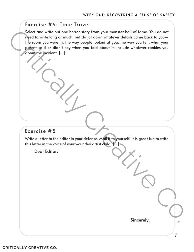 The Artist's Way Toolkit: Printable Workbook & Reflection Journal ...