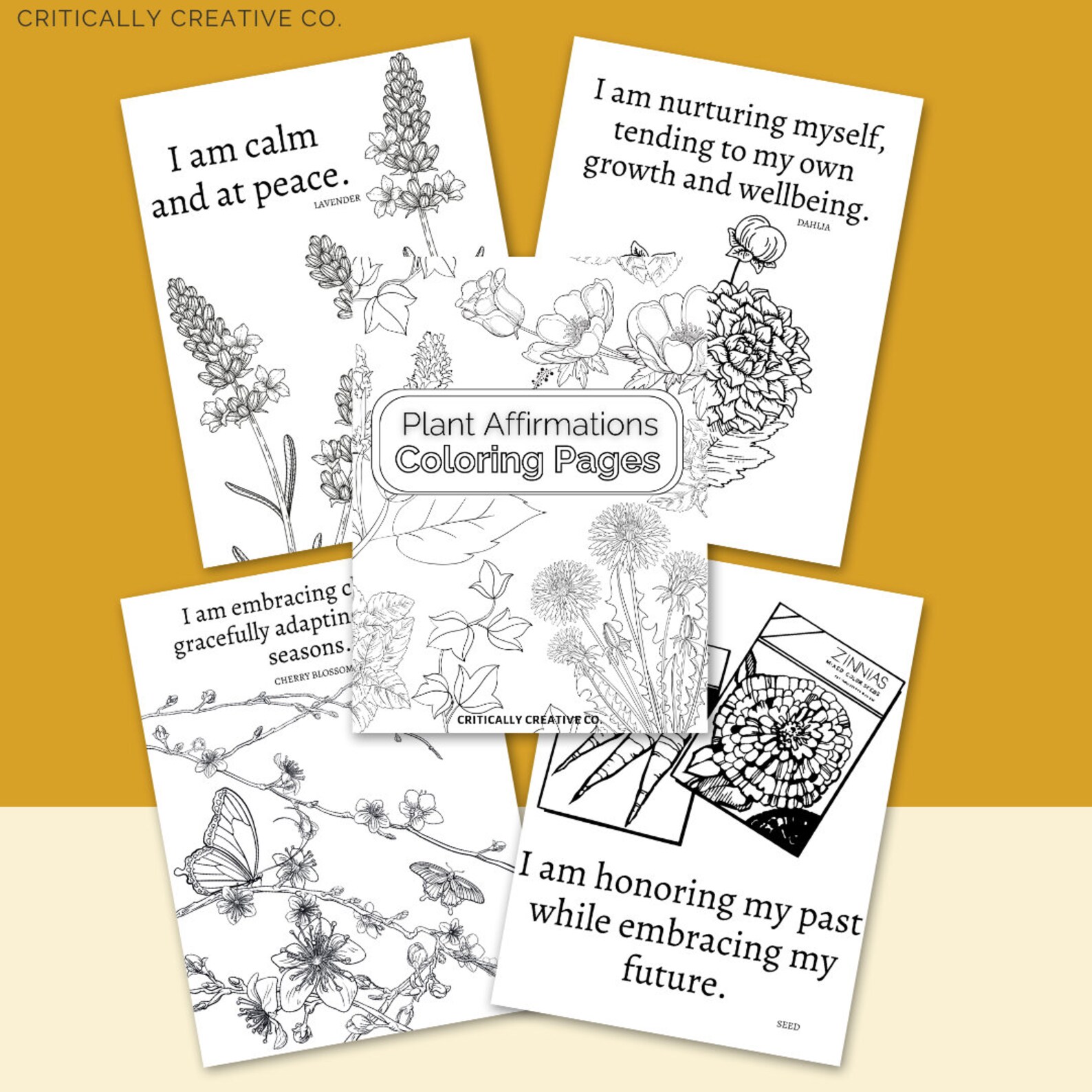 Plant Affirmations Coloring Pages: Printable Coloring Sheets, Coloring ...