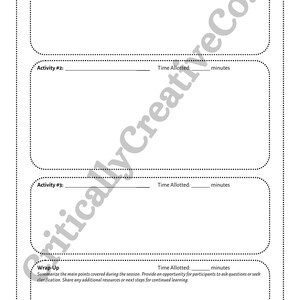 Facilitator Guide Workshop Worksheet: Printable Lesson Plan, Program ...
