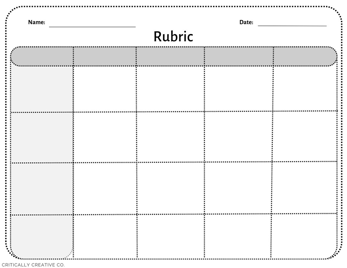 Rubric Template Worksheet: Grading Rubric, Measure Learning Outcomes ...