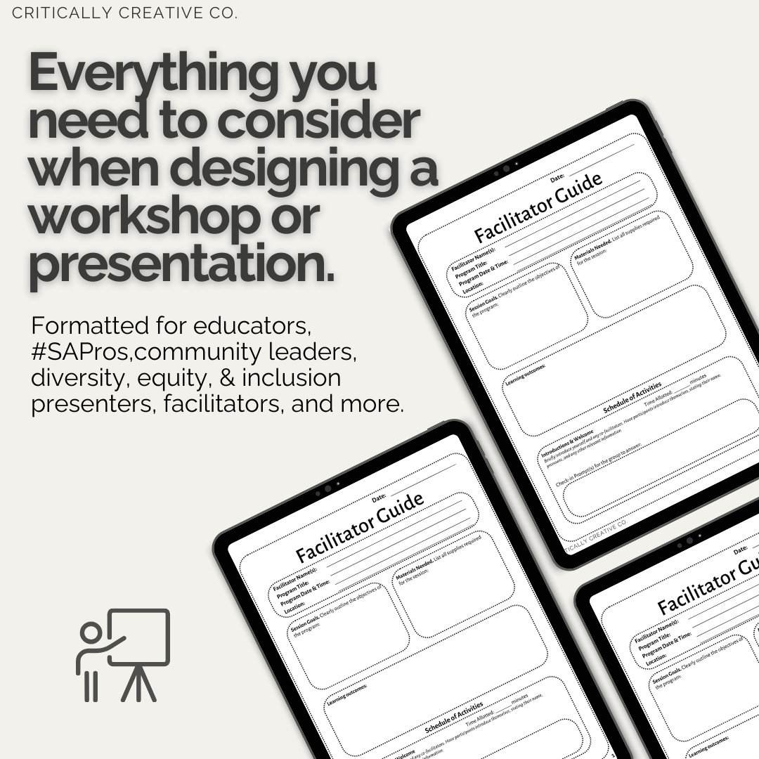 Facilitator Guide Workshop Worksheet: Printable Lesson Plan, Program ...