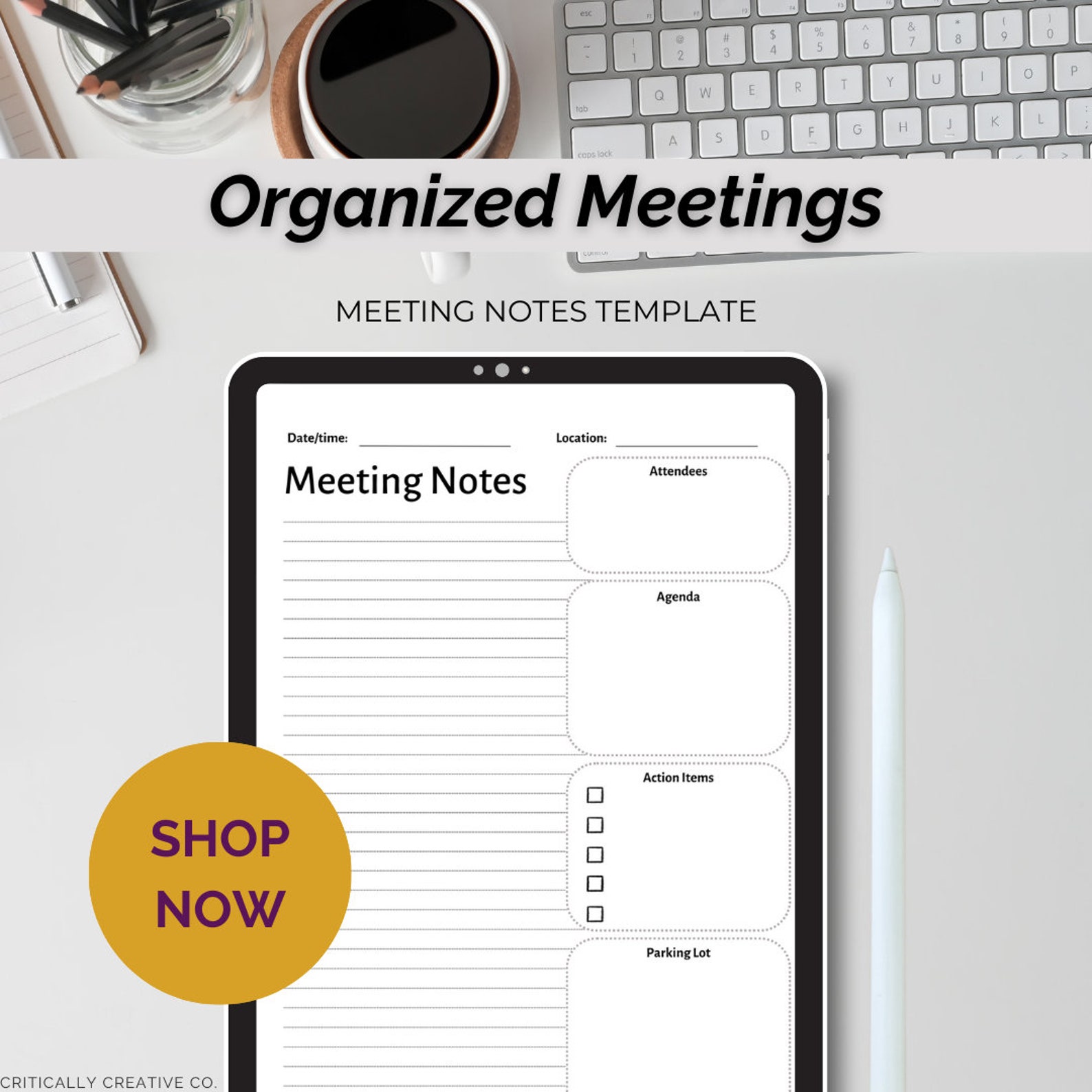 Meeting Notes SWOT Analysis Notetaking Templates Bundle: Printable ...