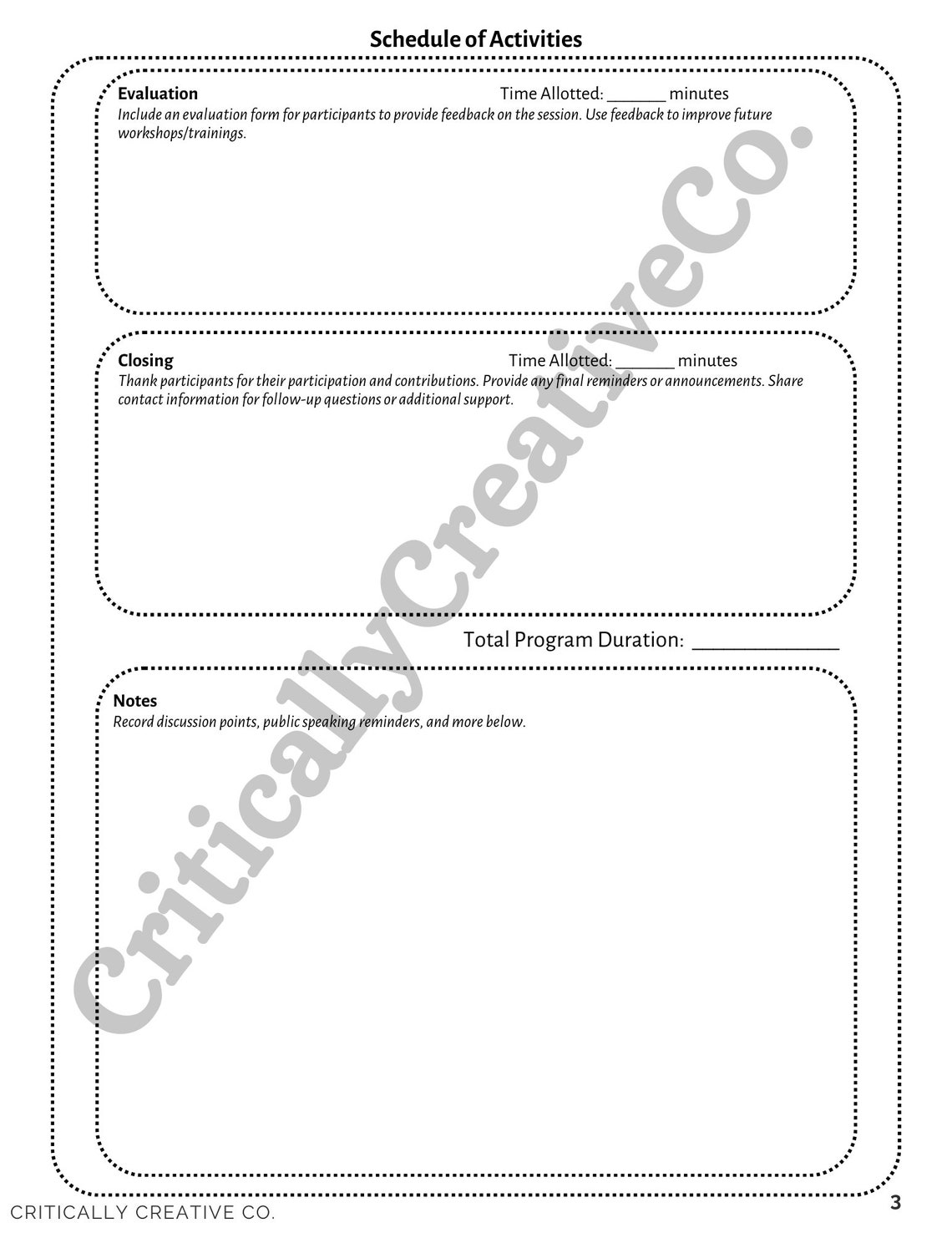Facilitator Guide Workshop Worksheet: Printable Lesson Plan, Program ...