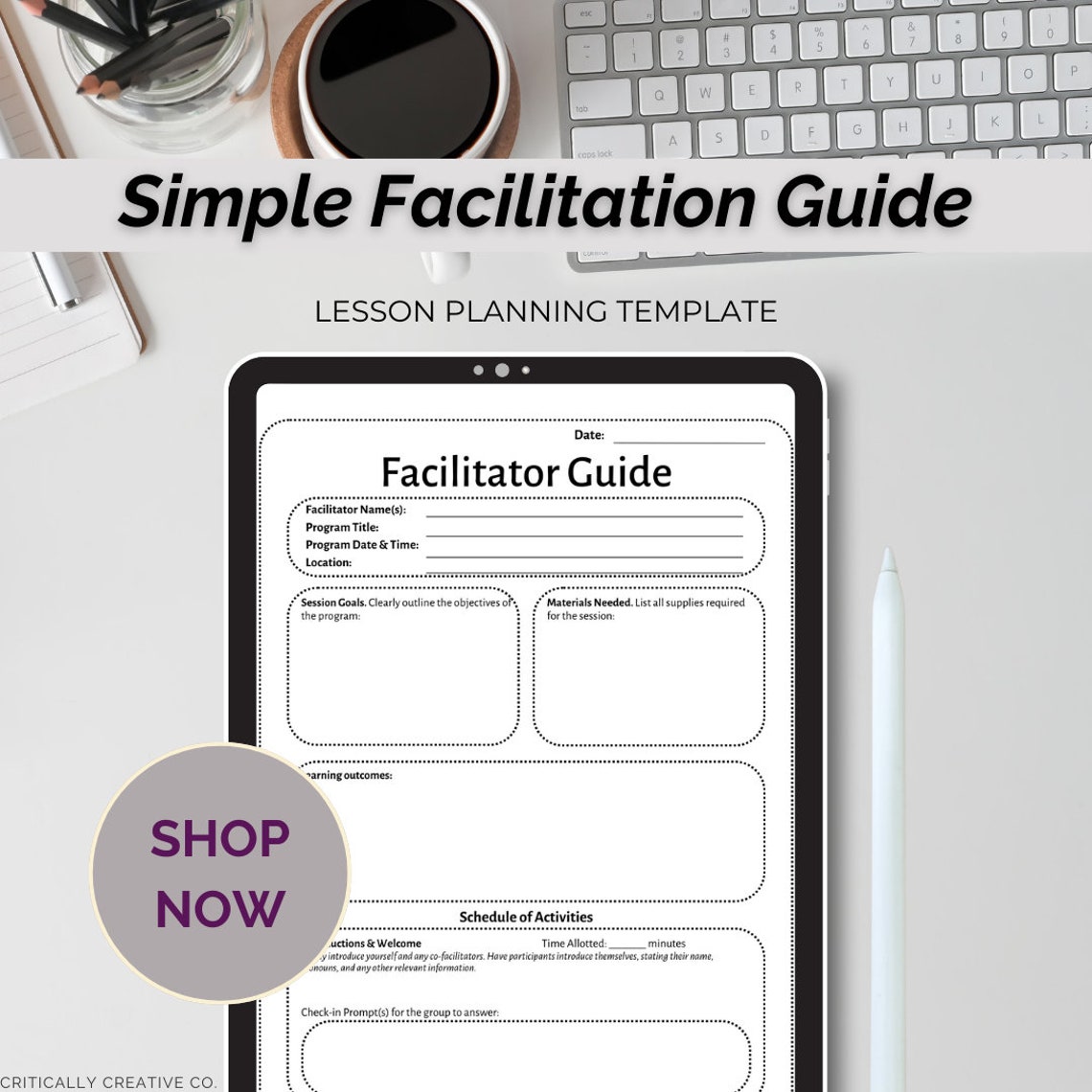 Facilitator Guide Workshop Worksheet: Printable Lesson Plan, Program ...