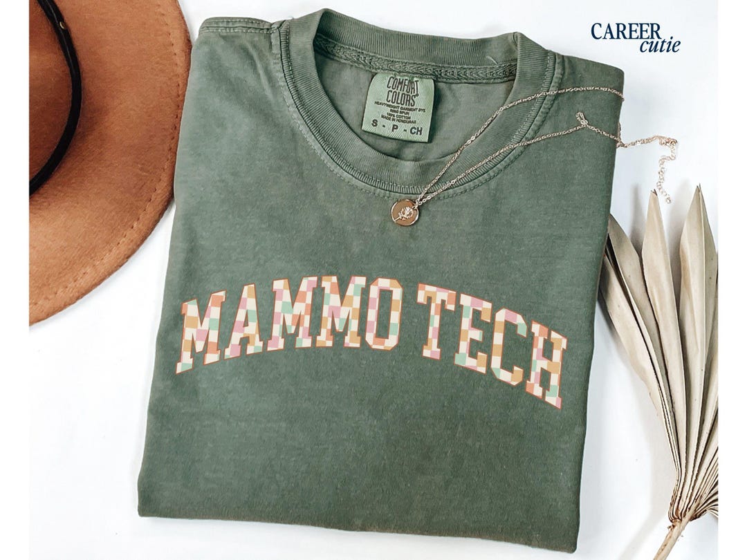 Mammo Tech Shirt, Comfort Colors® Mammo Tech Shirt, Retro Checkered ...