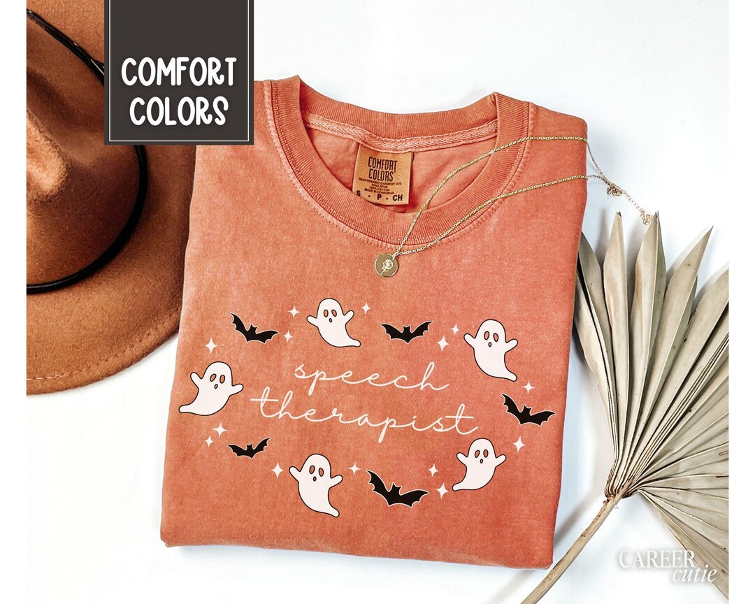 Speech Therapist Halloween Shirt, Halloween SLP Tshirt, Cute Ghosts ...