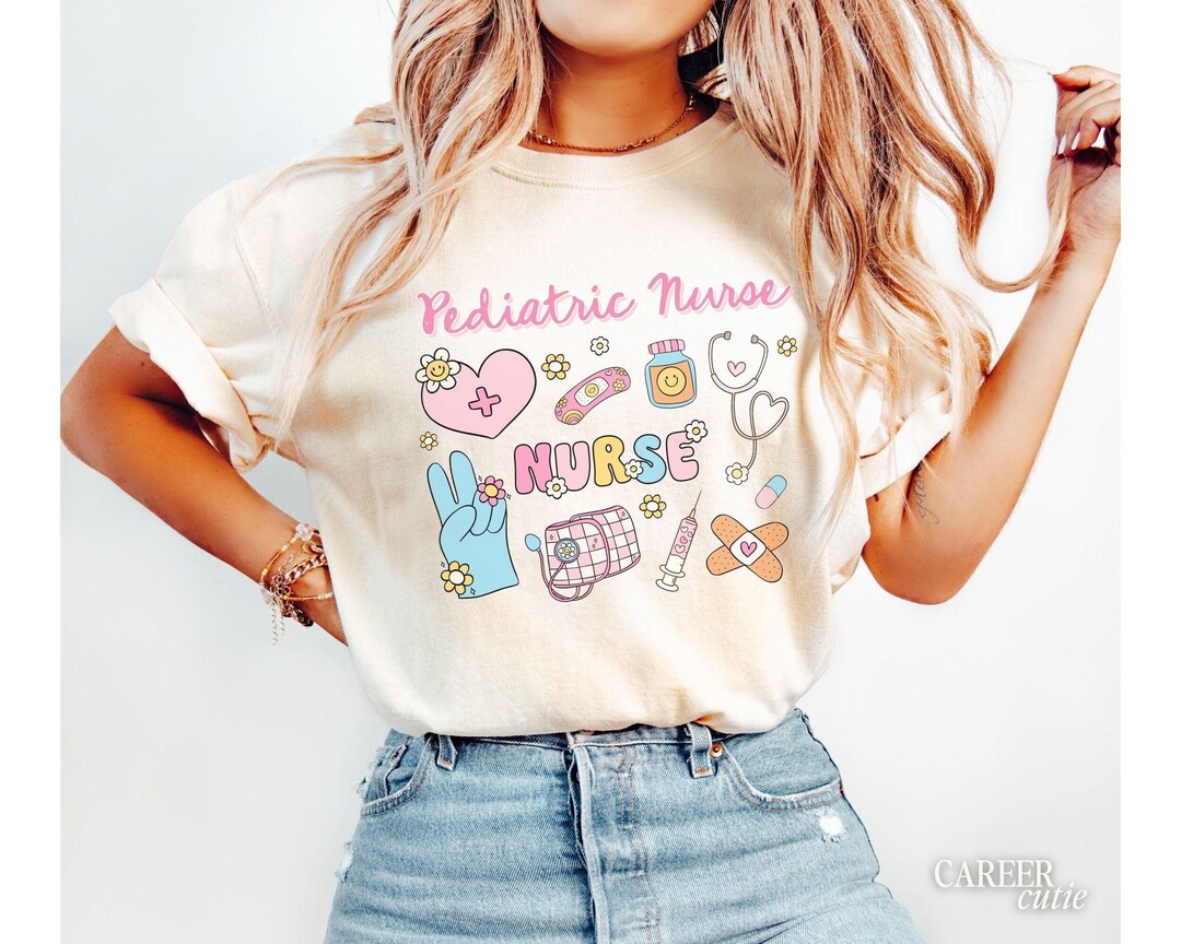 Pediatric Nurse Shirt, Peds Nurse Shirt, Nurse Doodles Shirt, Medical ...