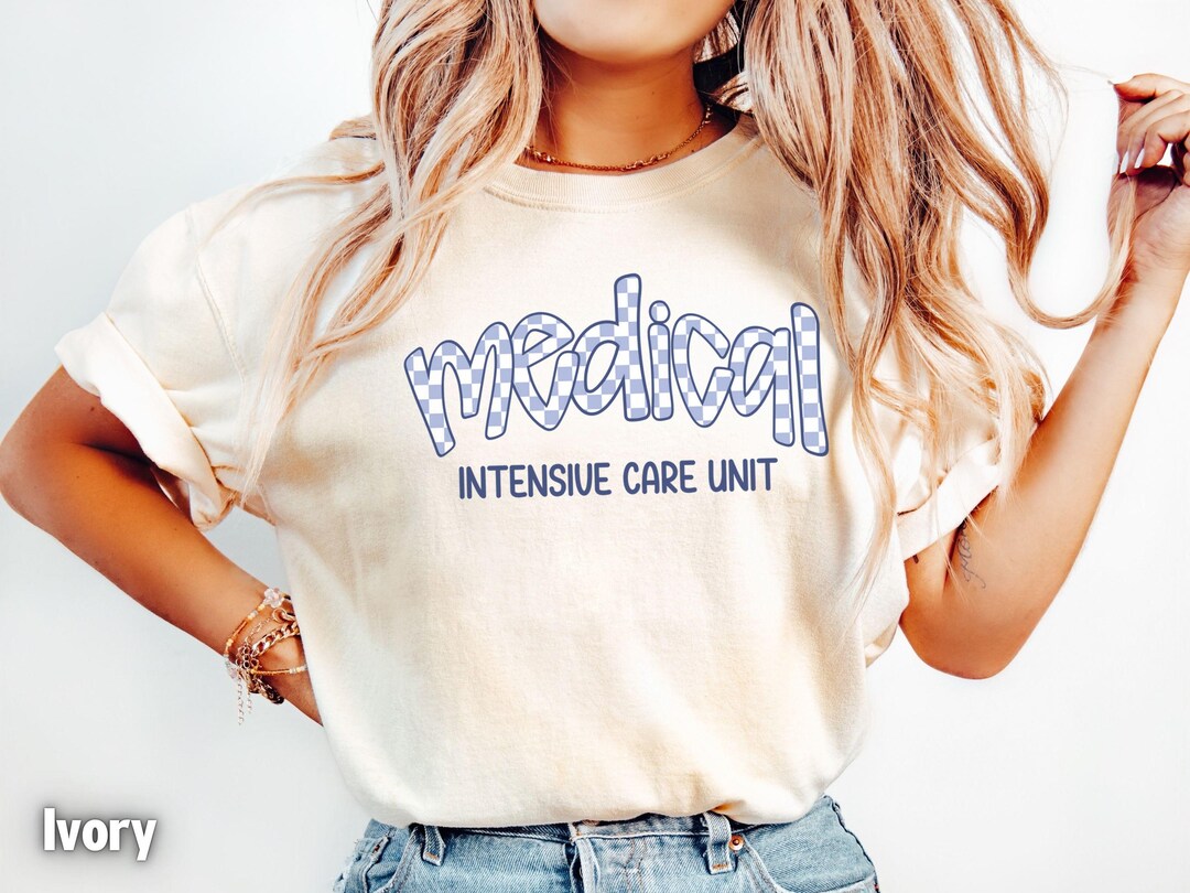 MICU Nurse Shirt, Retro Checkered Medical ICU Nurse Tshirt, Medical ...