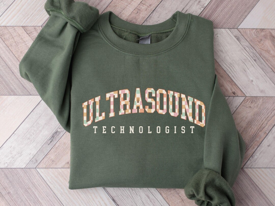Ultrasound Tech Sweatshirt, Ultrasound Tech Pullover, Retro Checkered ...