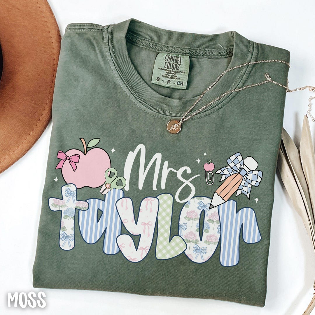 Personalized Teacher Name Shirt, Custom Teacher Back to School T-shirt ...