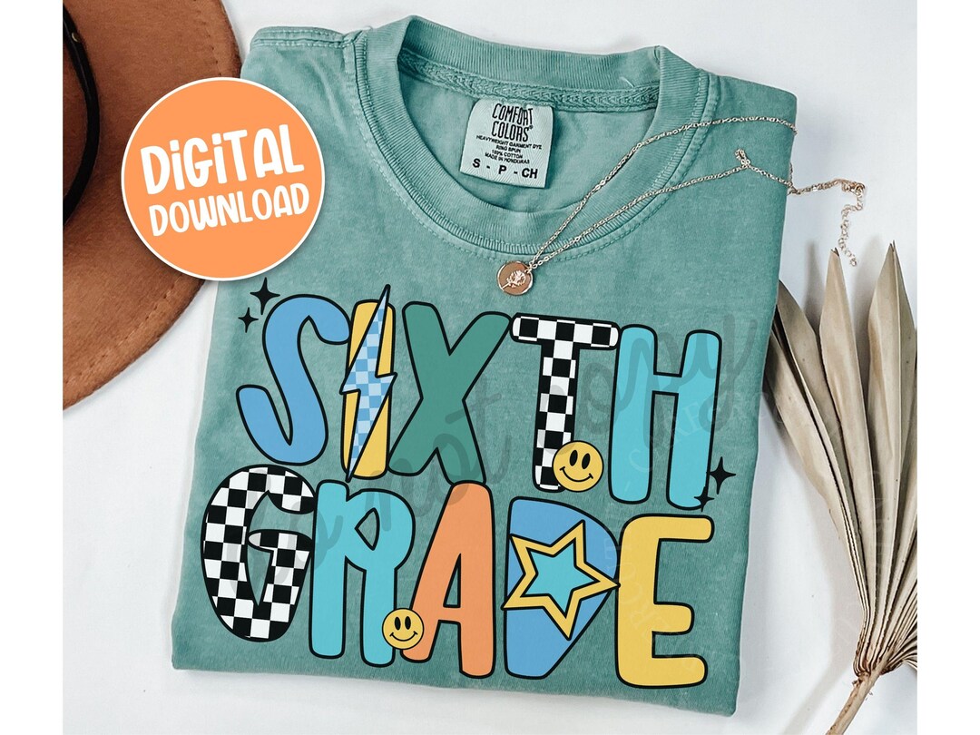 Sixth Grade Teacher PNG, Retro 6th Grade Tshirt Design, Personal Use ...