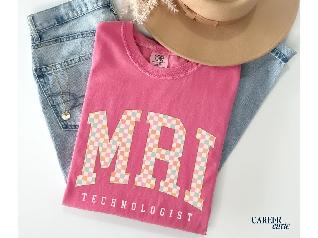 MRI Tech Shirt, Comfort Colors® MRI Tech Shirt, Retro Checkered Imaging ...