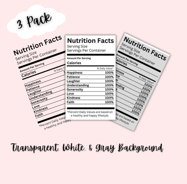 Nutrition Facts Label PNG Clip Art - Etsy