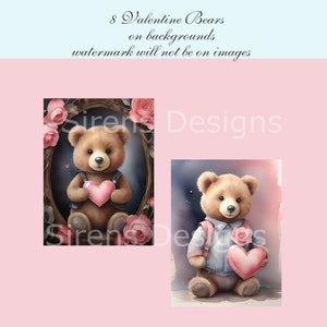 8 Valentine Bear JPG, Clip Art, Bear Clipart, Bears With Heart and ...