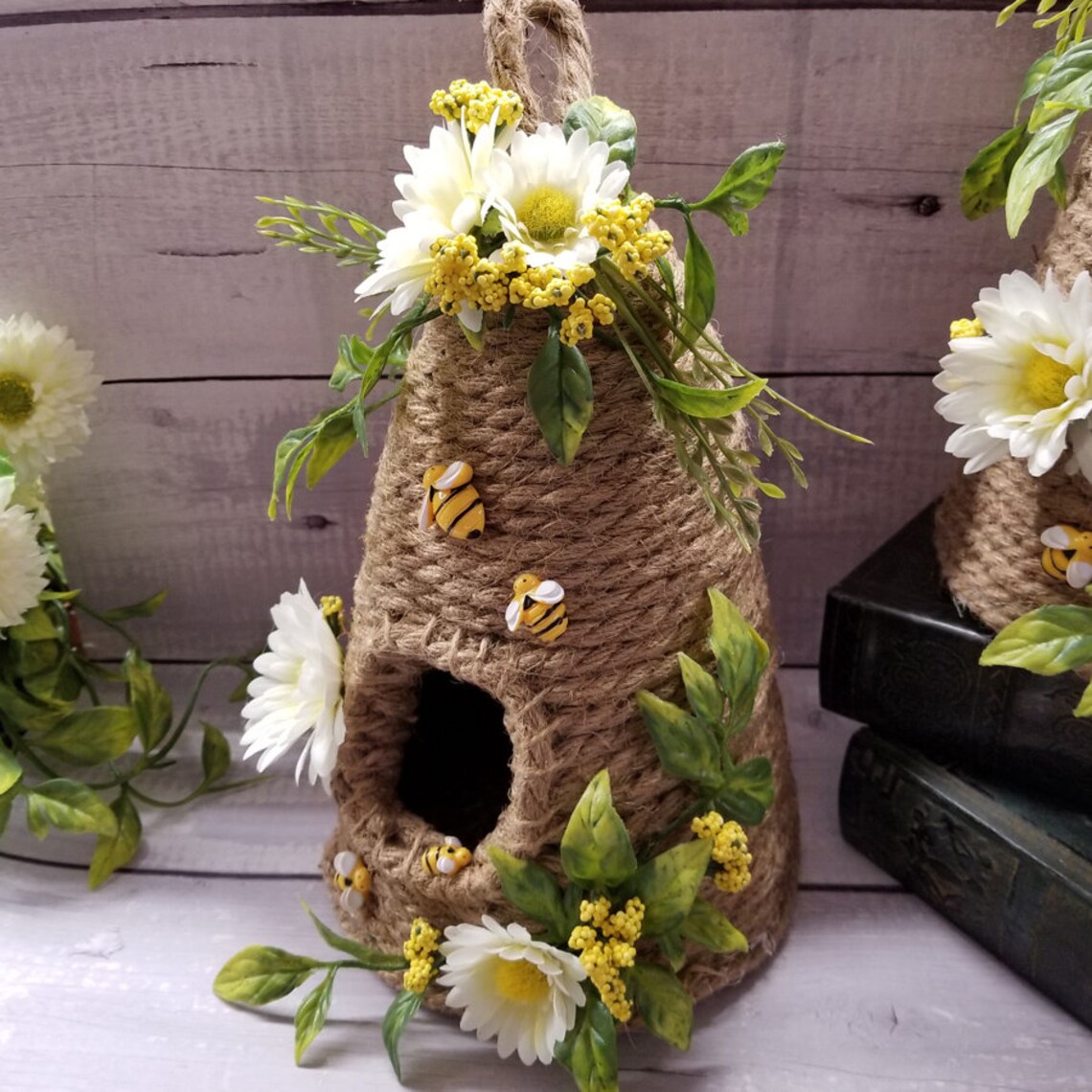 Bee Skep, Bee Decor, Bee Hive Decor, Summer Decoration, Table Decor - Etsy