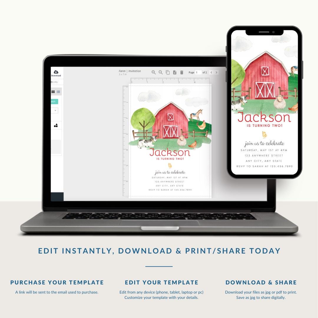 Farm Party Food Tent, Custom Food Sign Label, Watercolor Farm Barn ...