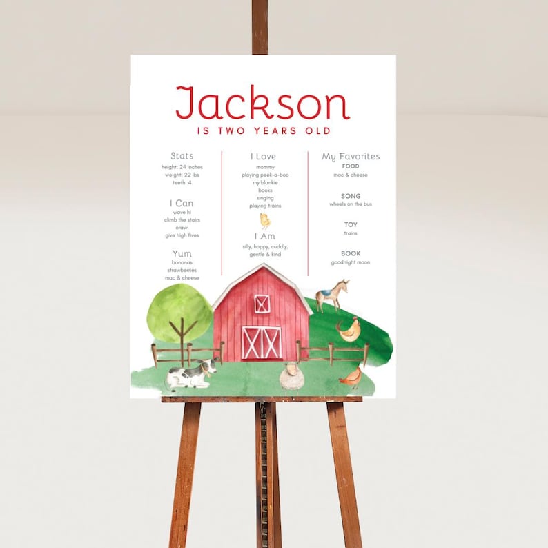 Farm Party Food Tent, Custom Food Sign Label, Watercolor Farm Barn ...