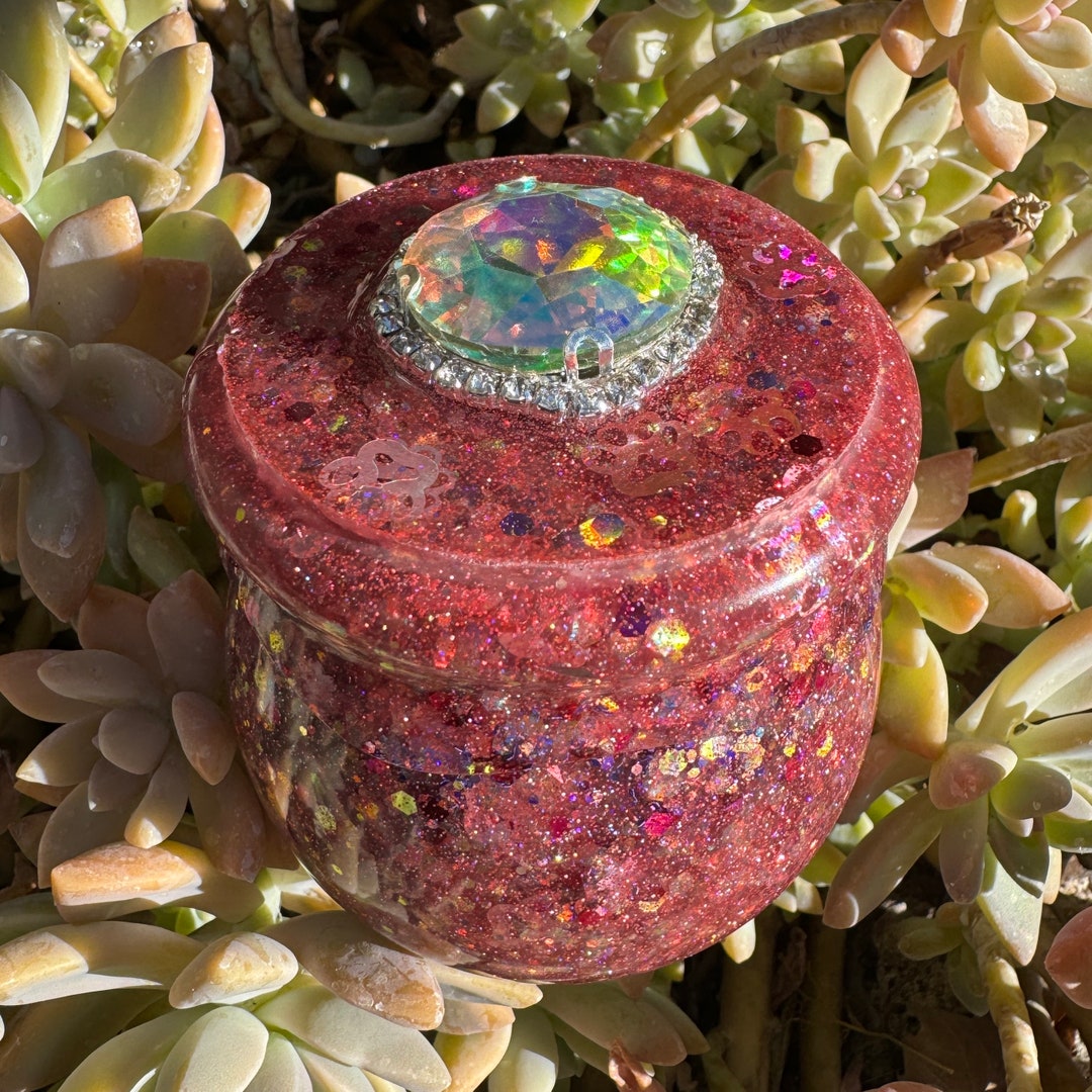 Pink Glitter and Paw Print Glitter Sparkly Resin Jeweled Stash Jar - Etsy