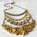 Stepped Swag Chain Bib Necklace in Gold Tones, Vintage Chain Swags and ...