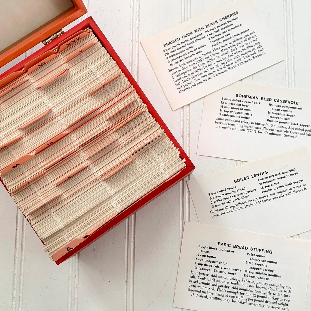 Vintage Time Life Recipe Box Filled With Vintage Recipes on Index Cards ...