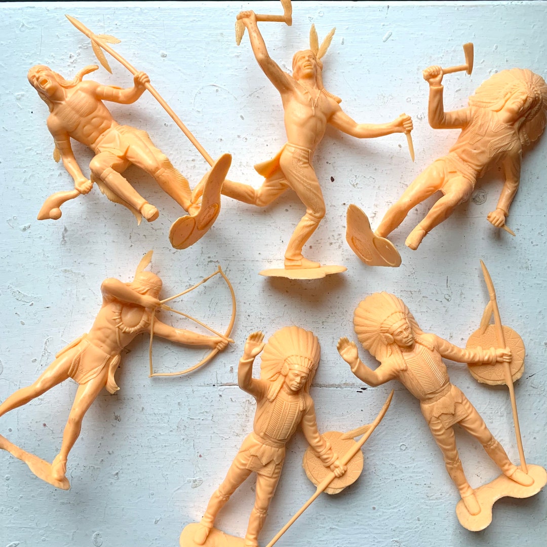 Vintage Louis Marx American Indian Toy Figurine, Plastic, Sold ...