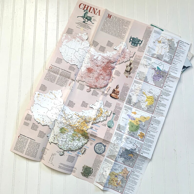 Vintage National Geographic Folding Maps, 1970s-2000, Set of 5 - Etsy