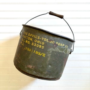 Vintage Metal Soap Bucket, Davies Young Soap Company, Ohio, Military ...