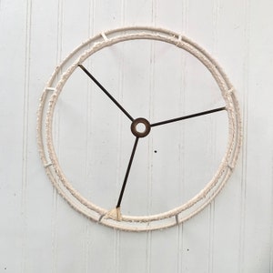 Vintage Lamp Shade Skeleton, White Webbing, Neutral Elegant Home Decor ...