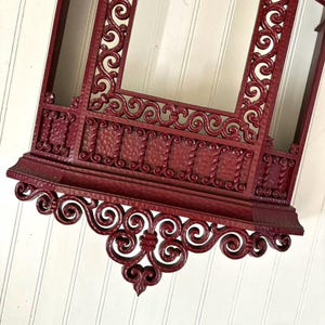 Vintage 1983 Homco Wall Shelf Display Case, Scrolls, Burgundy, Faux ...