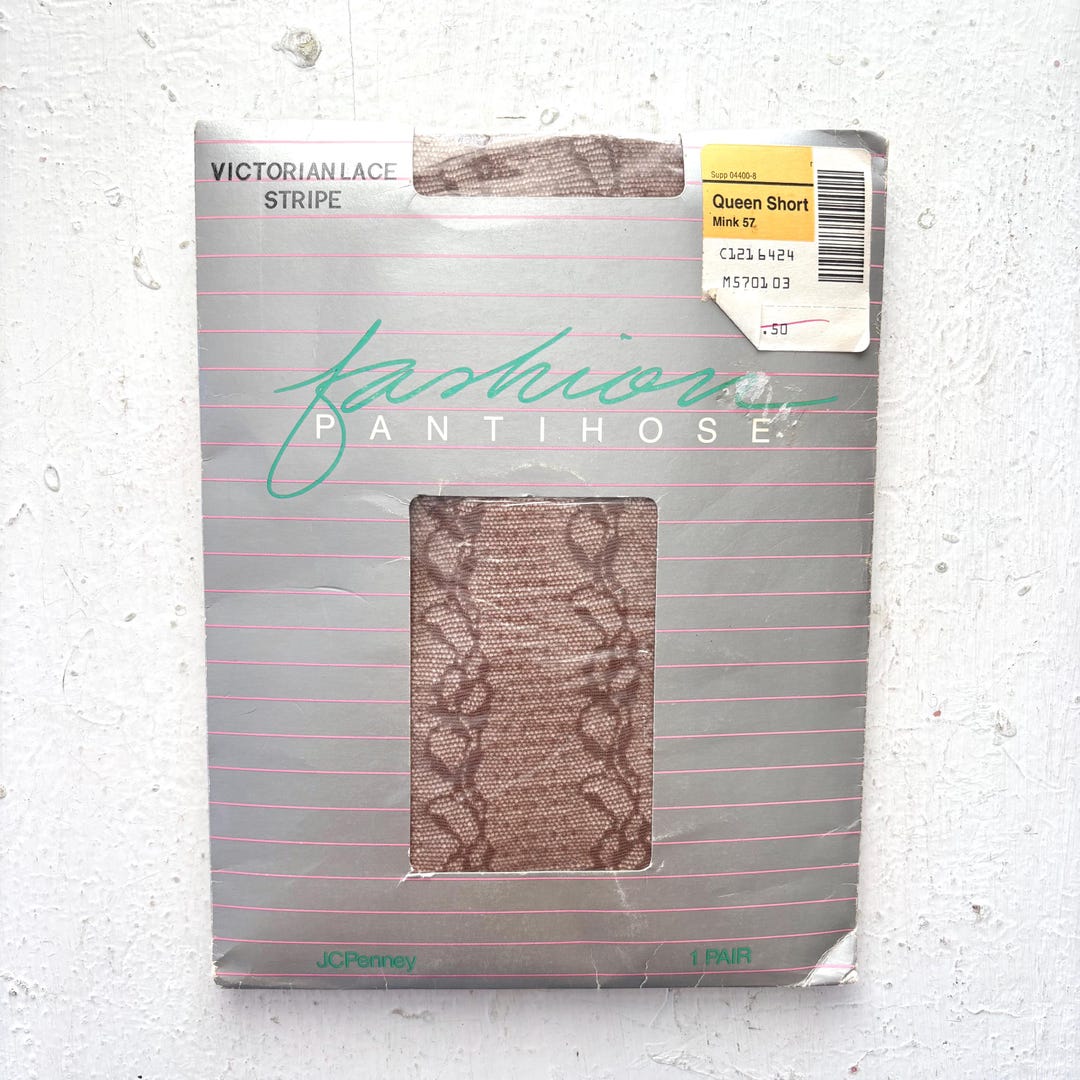 Vintage Mink Victorian Lace Stripe Pantyhose, Ladys Hosiery, JC Penney ...