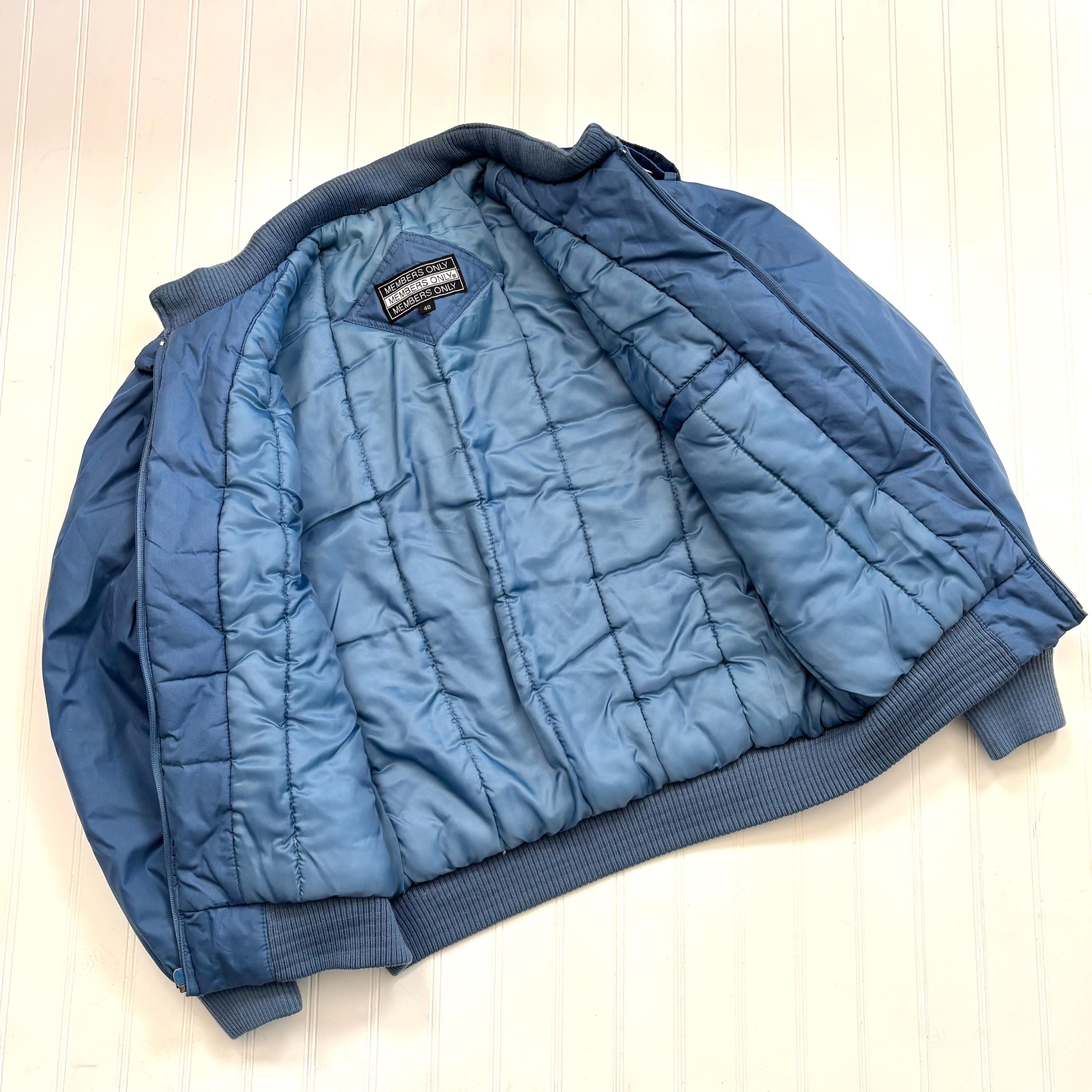 Vintage Blue Members Only Jacket, Quilted Lining, 1980s Style - Etsy