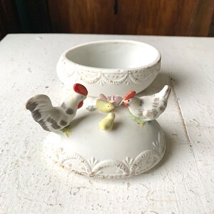 Vintage Lefton Bisque Porcelain Easter Egg, Farm Scene Family, Chicken ...