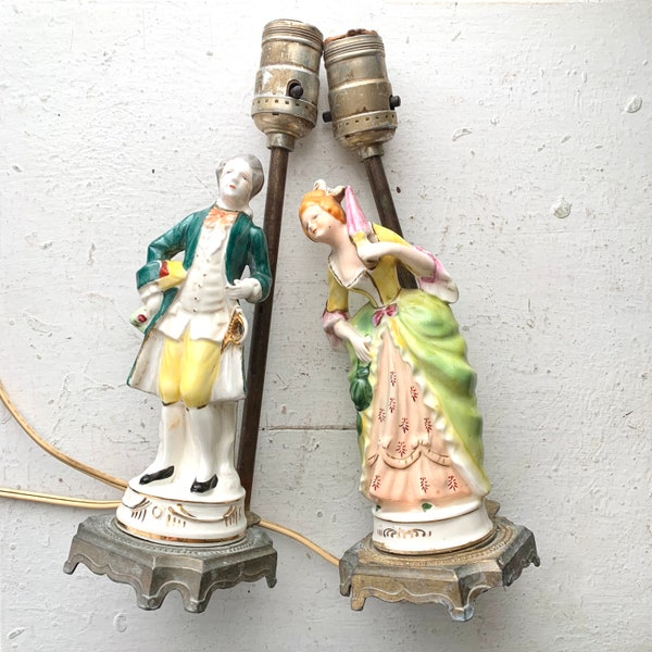 Victorian Woman and Man Lamp - Etsy