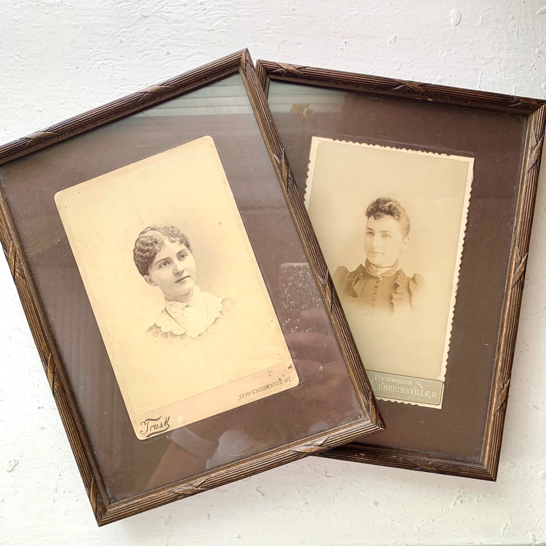 Vintage Photographs in Frames, Late 1800s, Ladies, Trask Photographer ...