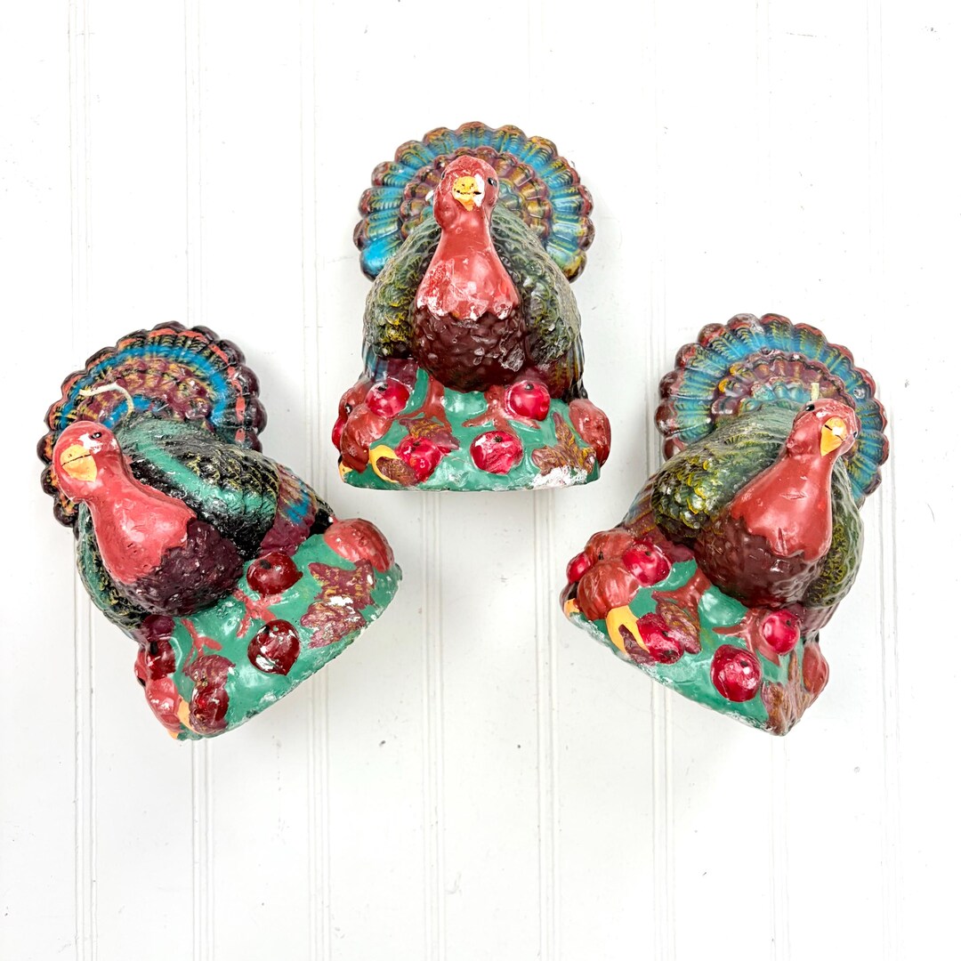 Vintage Thanksgiving Turkey Candles, Three, Retro Holiday Home Decor - Etsy