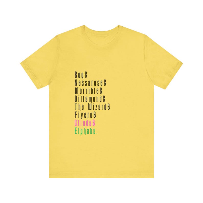 Wicked Broadway Characters T-shirt: Elphaba, Glinda, Boq, Wizard ...