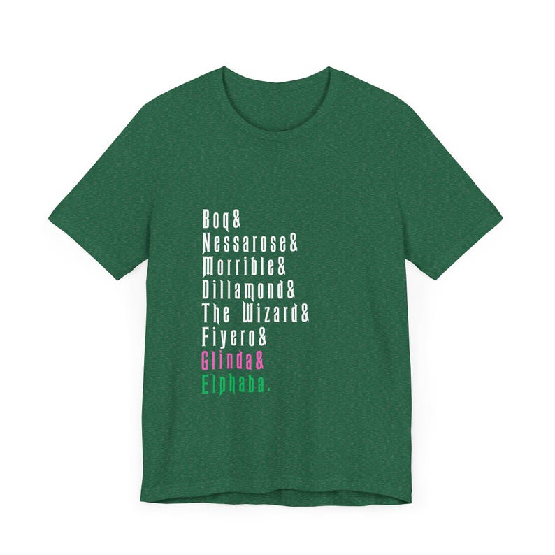 Wicked Broadway Characters T-shirt: Elphaba, Glinda, Boq, Wizard ...