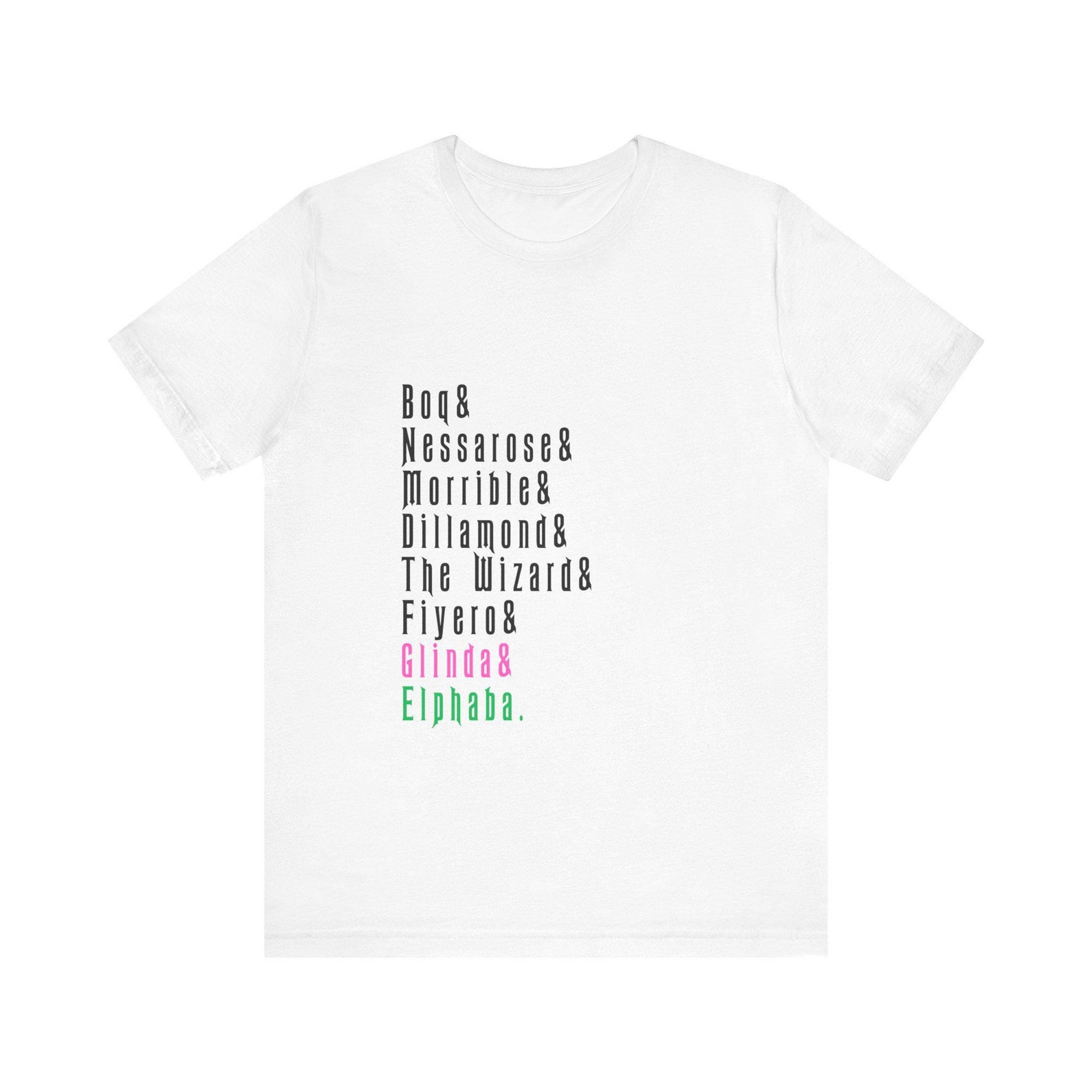 Wicked Broadway Characters T-shirt: Elphaba, Glinda, Boq, Wizard ...