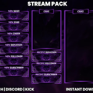 Dragon Twitch Stream Pack | Twitch Screen Overlays | Animated Webcam ...