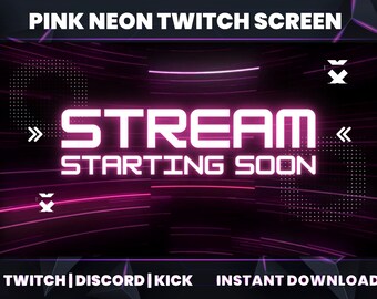 Pink Neon twitch Overlay Package - Etsy