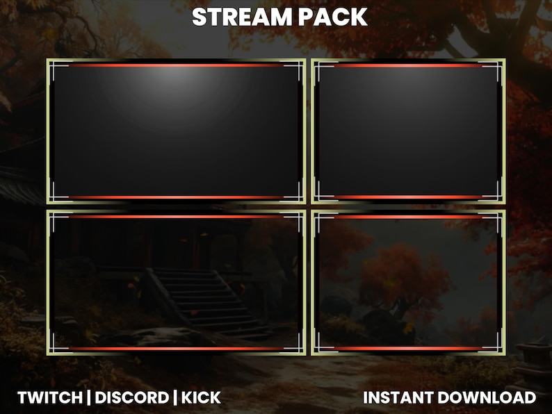 Animated Twitch Stream Pack | Japanese House | Samurai House | Twitch ...