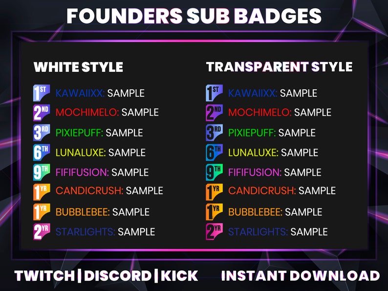 Founders Twitch Bit Badges + Transparent Version | Twitch Bit Badges ...
