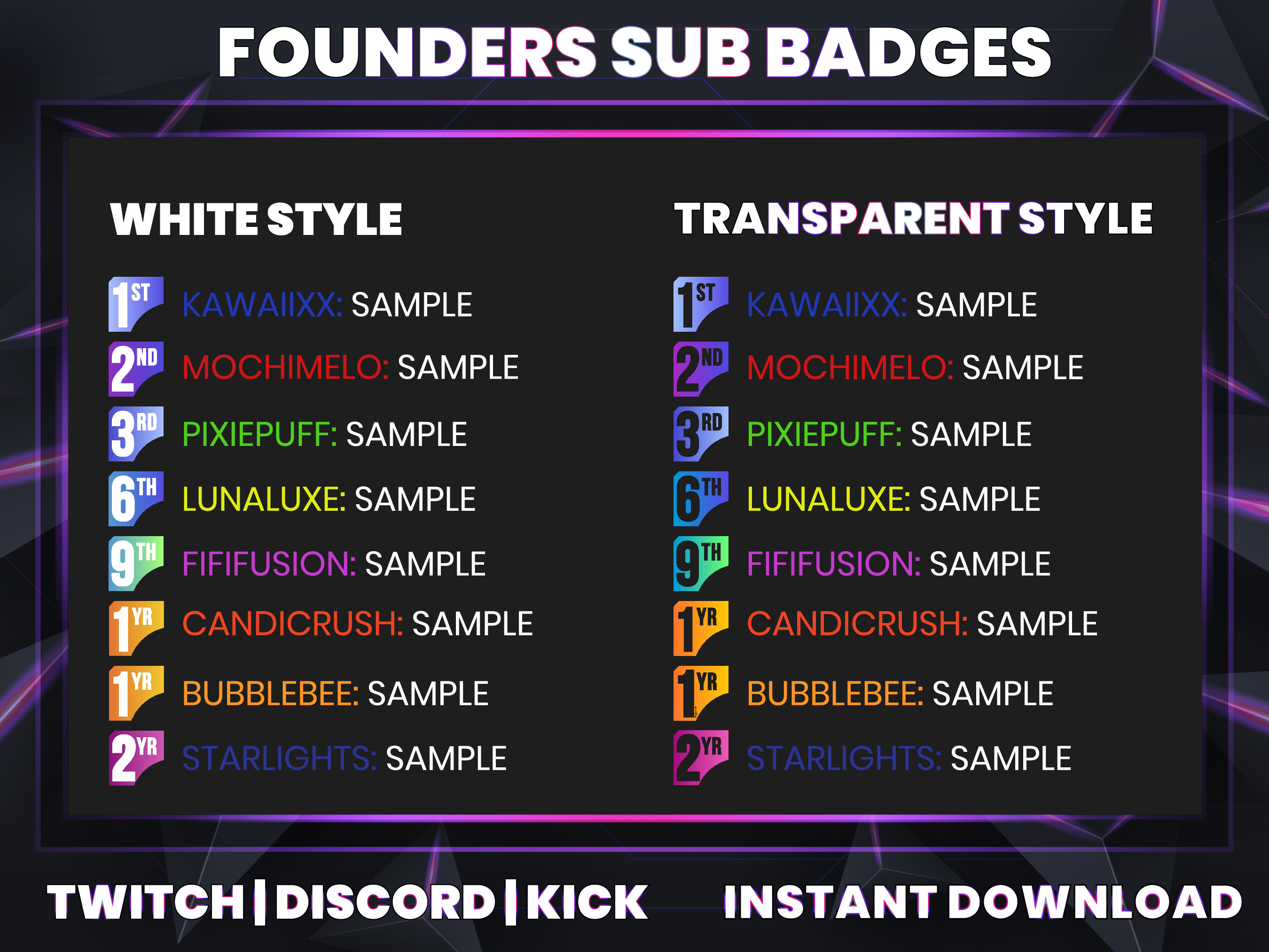 Founders Twitch Bit Badges + Transparent Version | Twitch Bit Badges ...