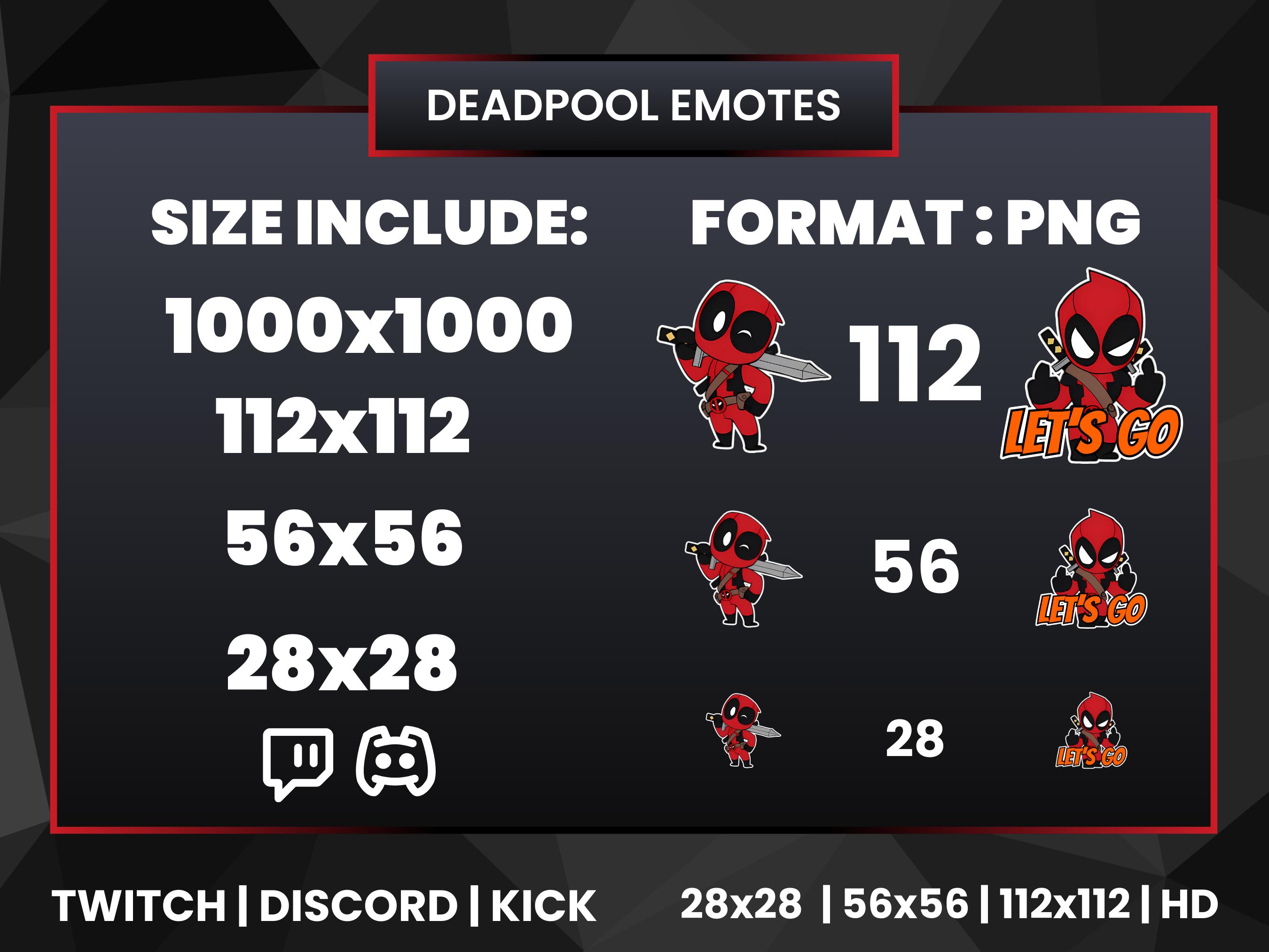 Twitch Emotes Deadpool Emotes Twitch Sub Badges Twitch Bit Badges ...