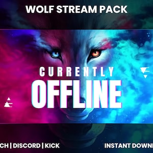 Wolf Twitch Stream Pack With Animated Screens, Panels, Sub Badges, and ...