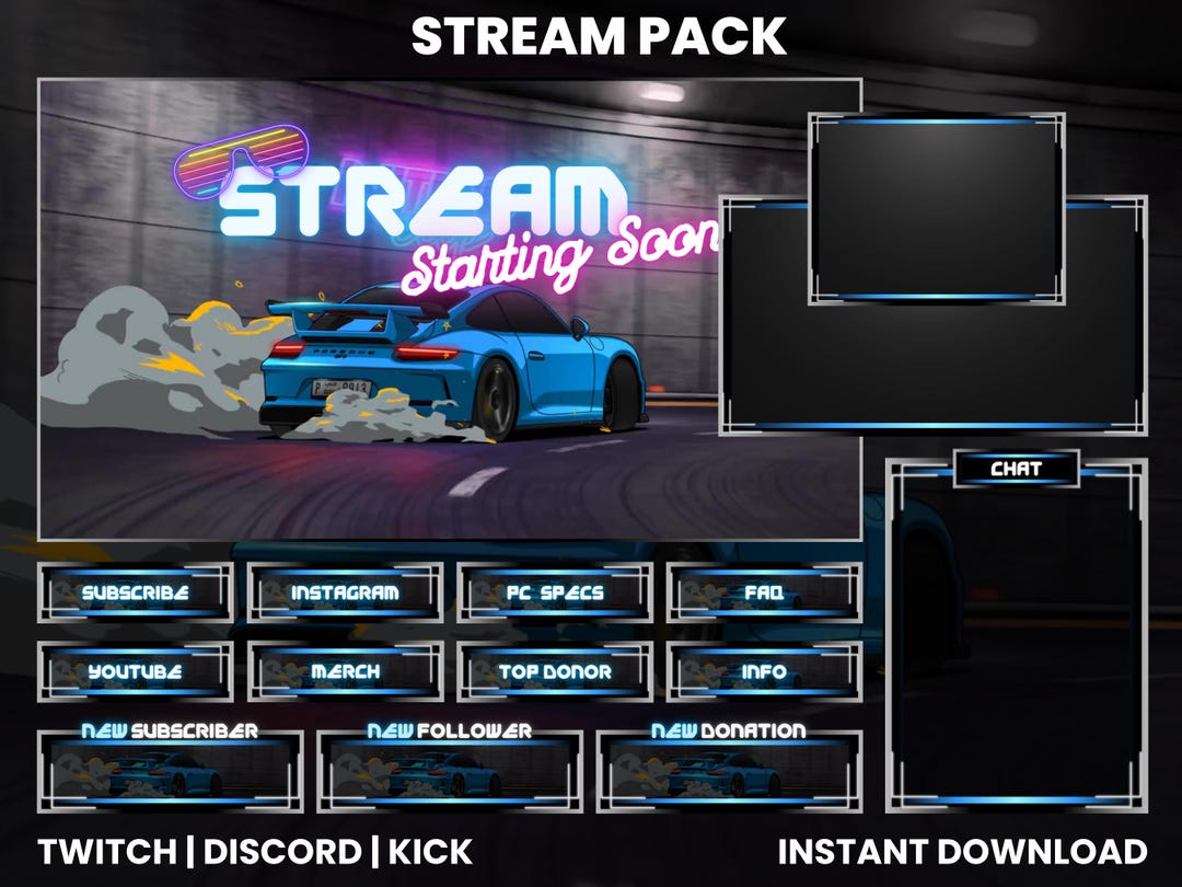 Animated Twitch Stream Pack | Twitch Screen Overlay | Webcam Overlay ...