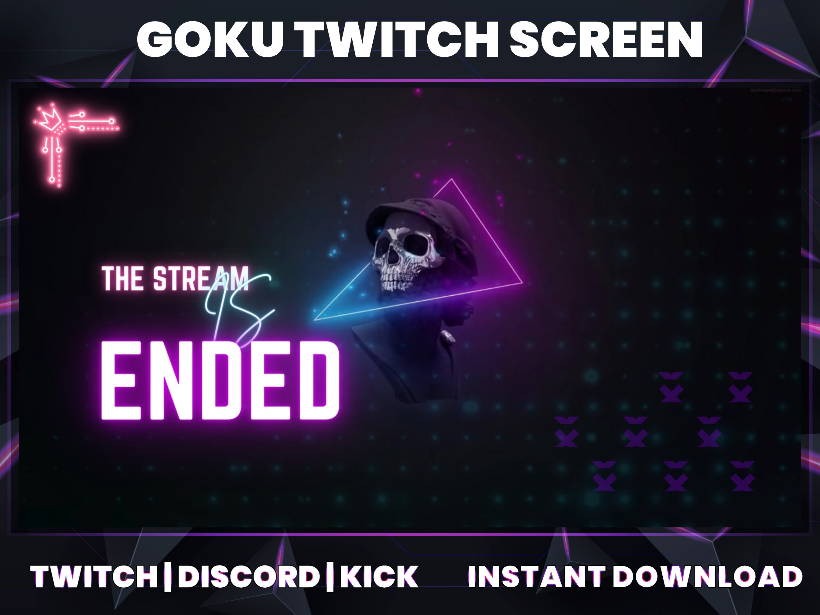 Neon Skull Twitch Stream Pack Animated Screen Animated Overlay Twitch ...