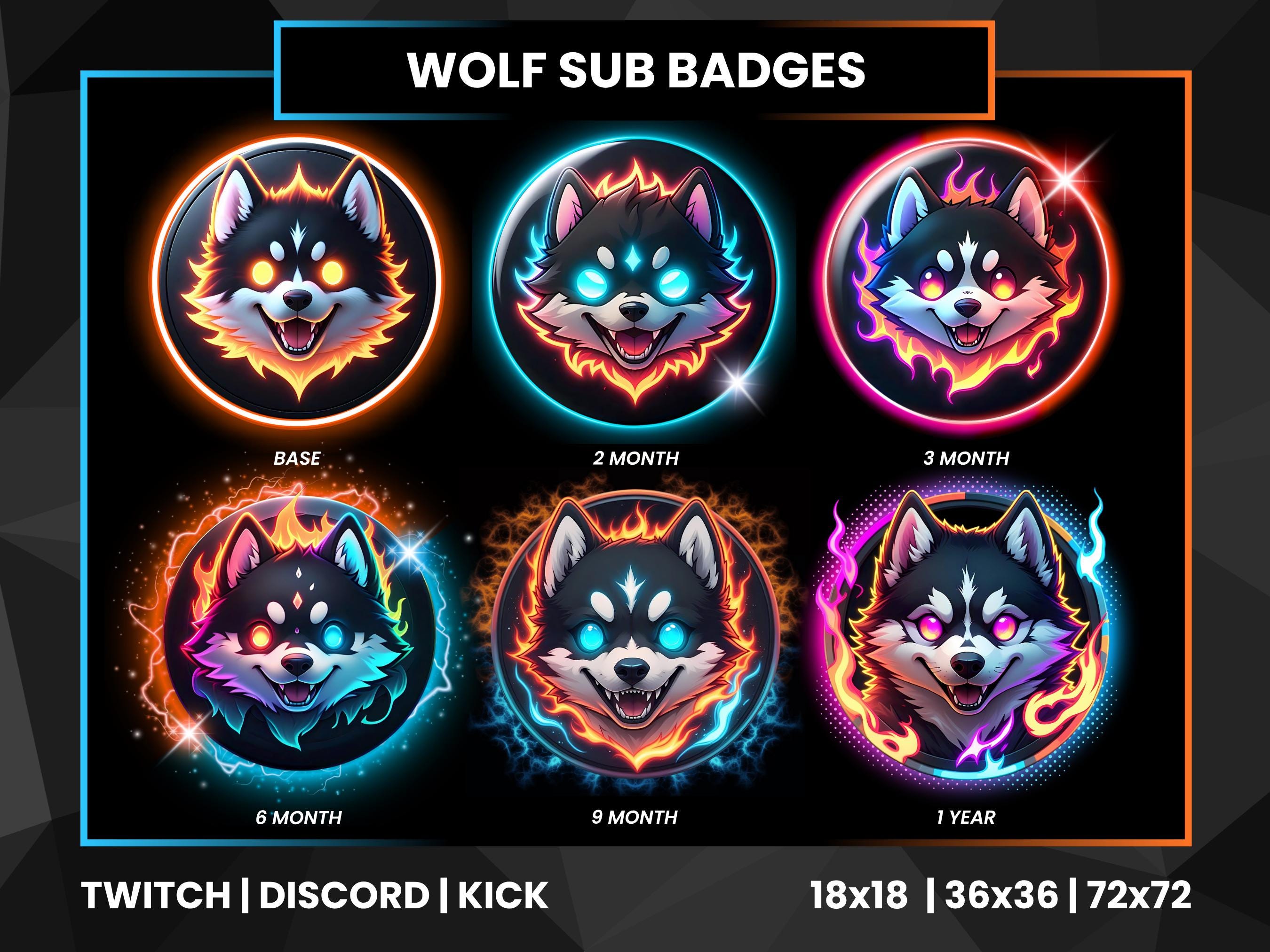 Werewolf Twitch Sub Badges | Twitch Badges | Wolf Bit Badges | Twitch ...