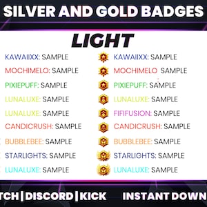 Streamer Sub & Bit Badges | Custom Silver and Gold Medal Designs for ...